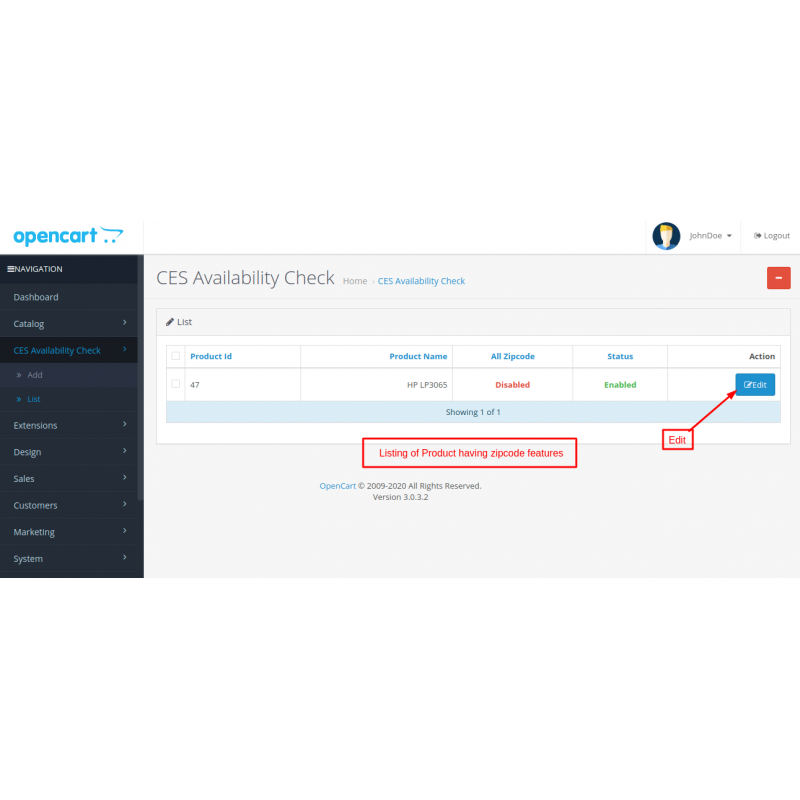 ZipCode Availability | Opencart Extension | CodeEshop