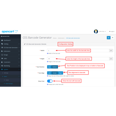 Bar Code Generator | Opencart Extension | CodeEshop