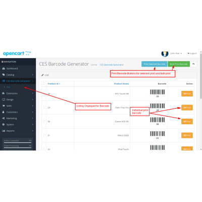 Bar Code Generator | Opencart Extension | CodeEshop